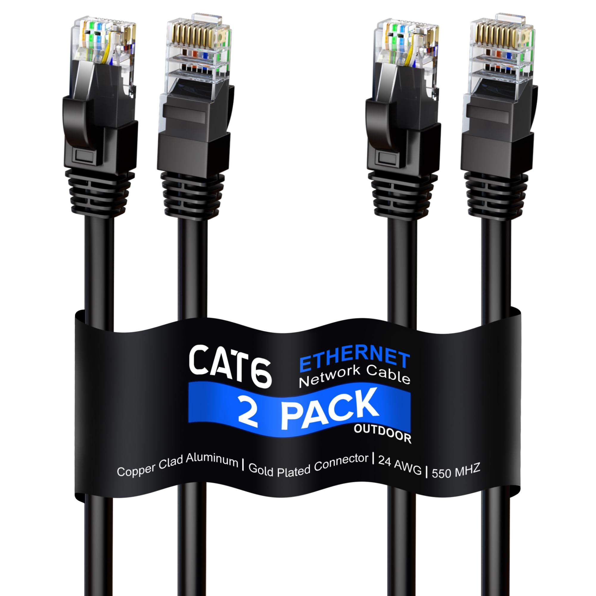 Cat6 Outdoor CCA Ethernet Cable 2-Pack – Maximm Cable