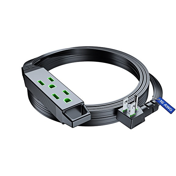 Extension Cord with 3 Outlets, Flat Extension Cord Flat Plug ETL Liste ...