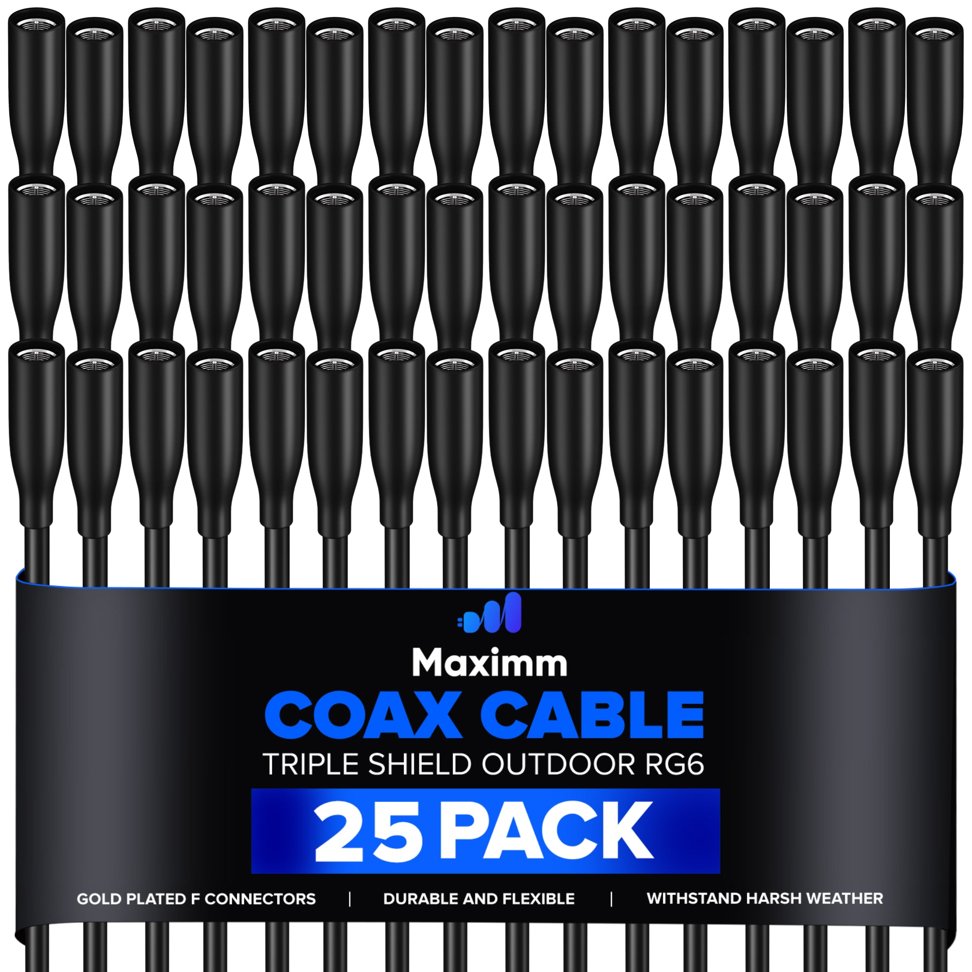 Coaxial Cable Outdoor 25 Pack – Maximm Cable
